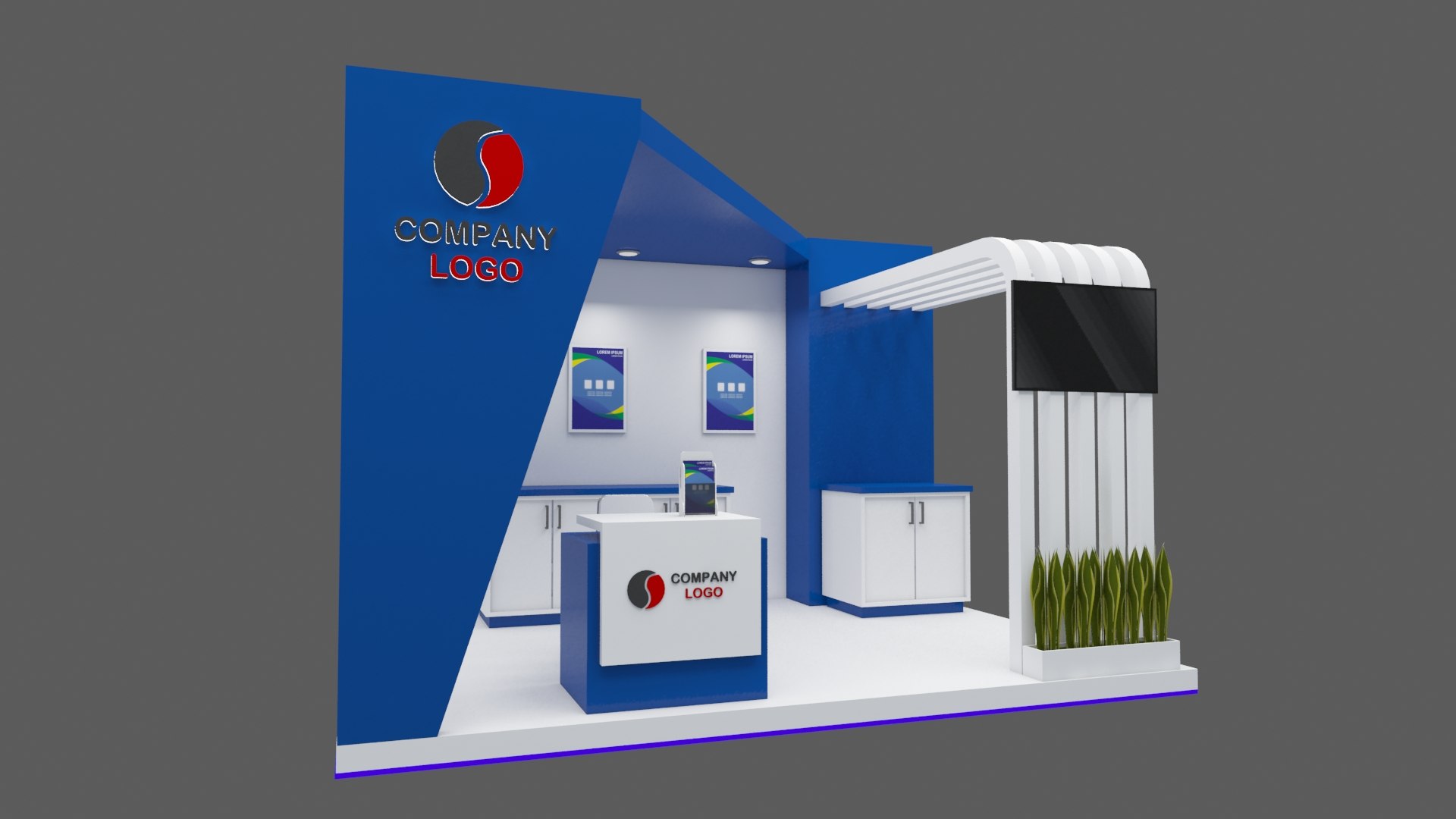 Booth 3x4 3D Model - TurboSquid 1579075