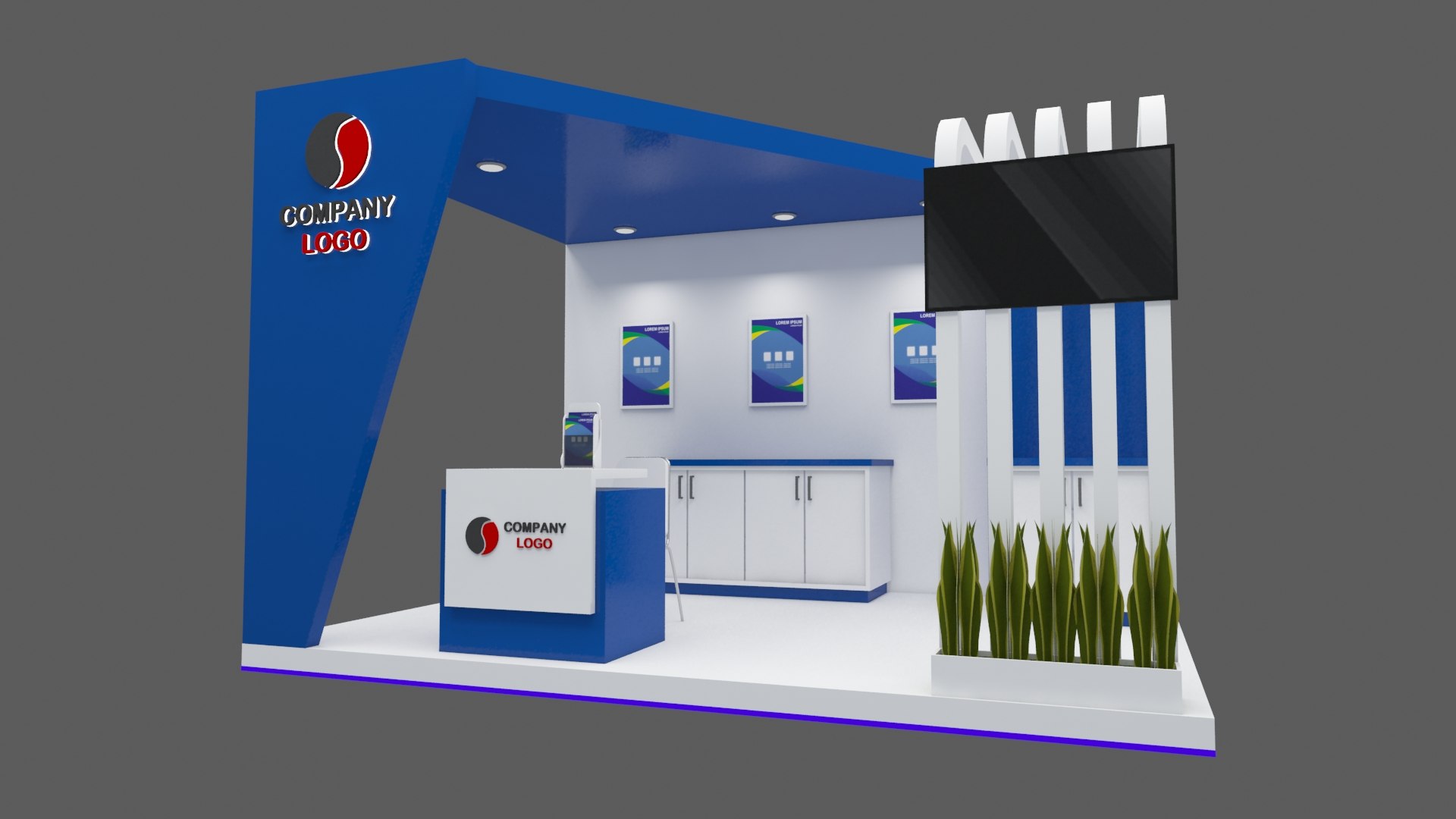 Booth 3x4 3D Model - TurboSquid 1579075
