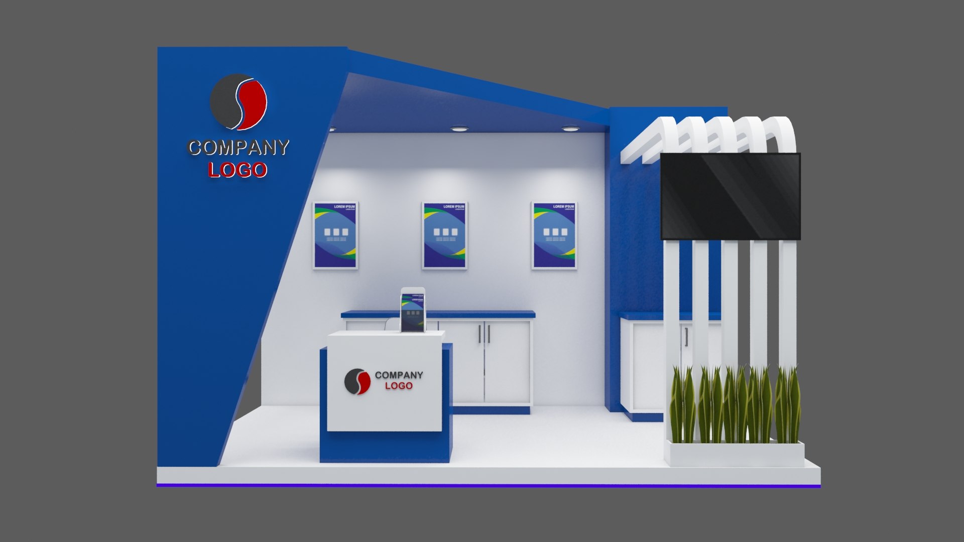 Booth 3x4 3D Model - TurboSquid 1579075