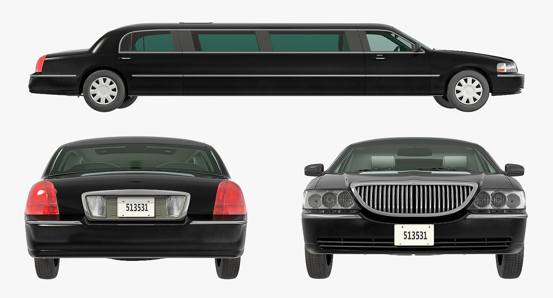 3D model limousine generic black car - TurboSquid 1422544