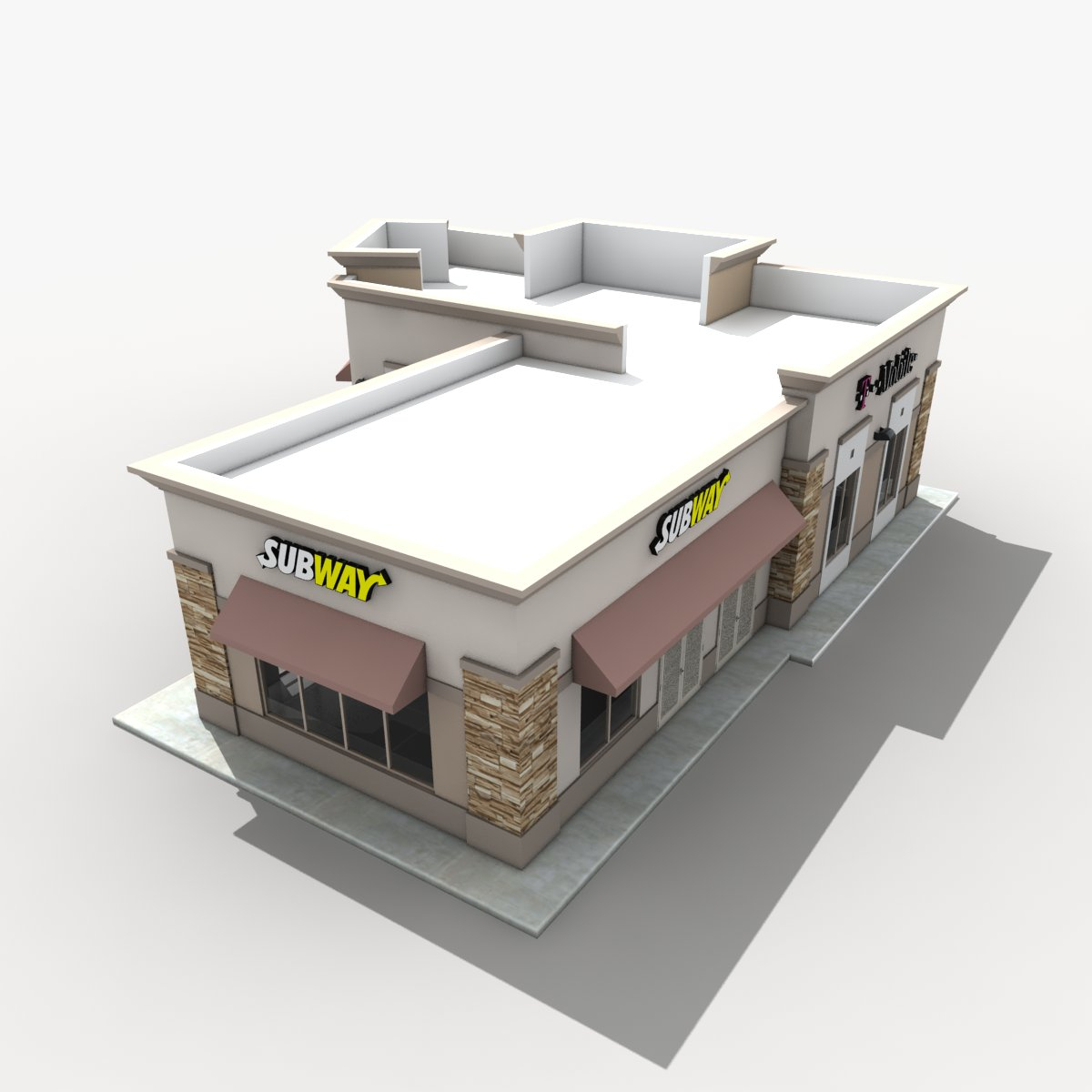 3d subway retail store 1 model