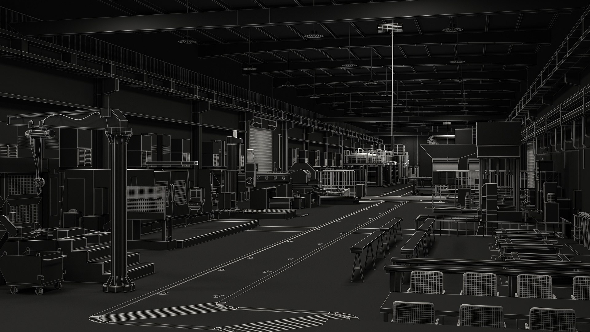 Factory Interior Scene And Equipment 02 3D - TurboSquid 1867553