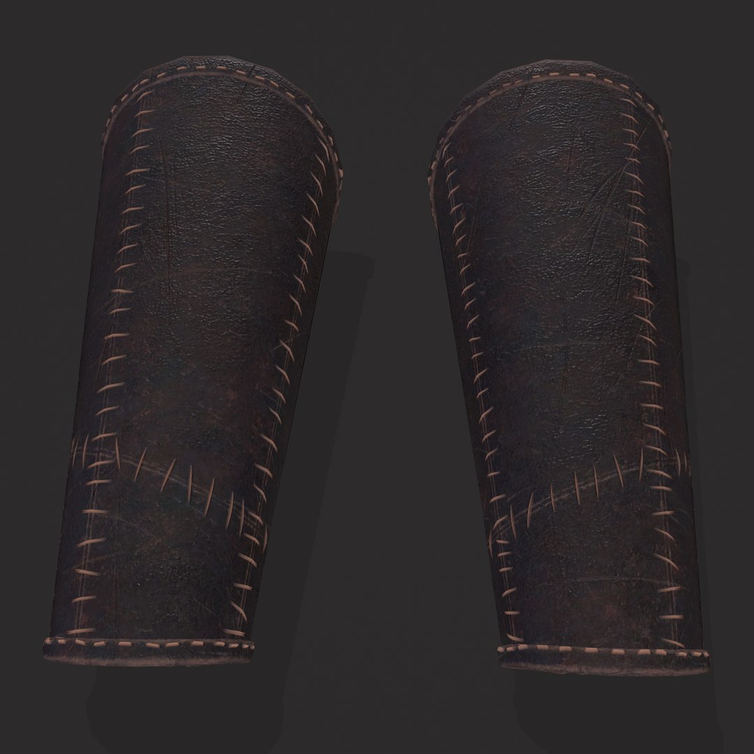 3D Stitched Leather Bracers Model - TurboSquid 1870228