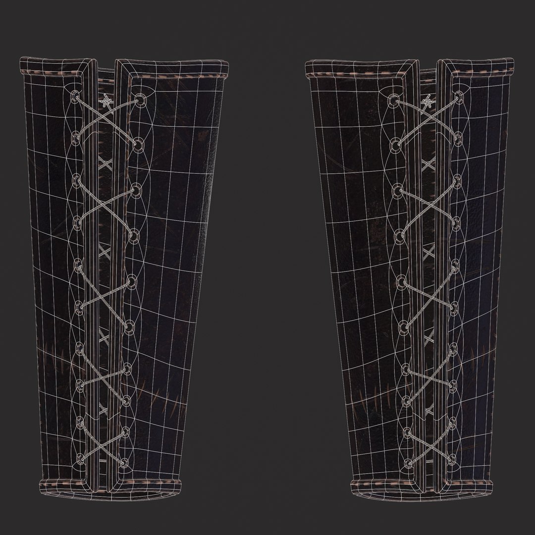 3D Stitched Leather Bracers Model - TurboSquid 1870228