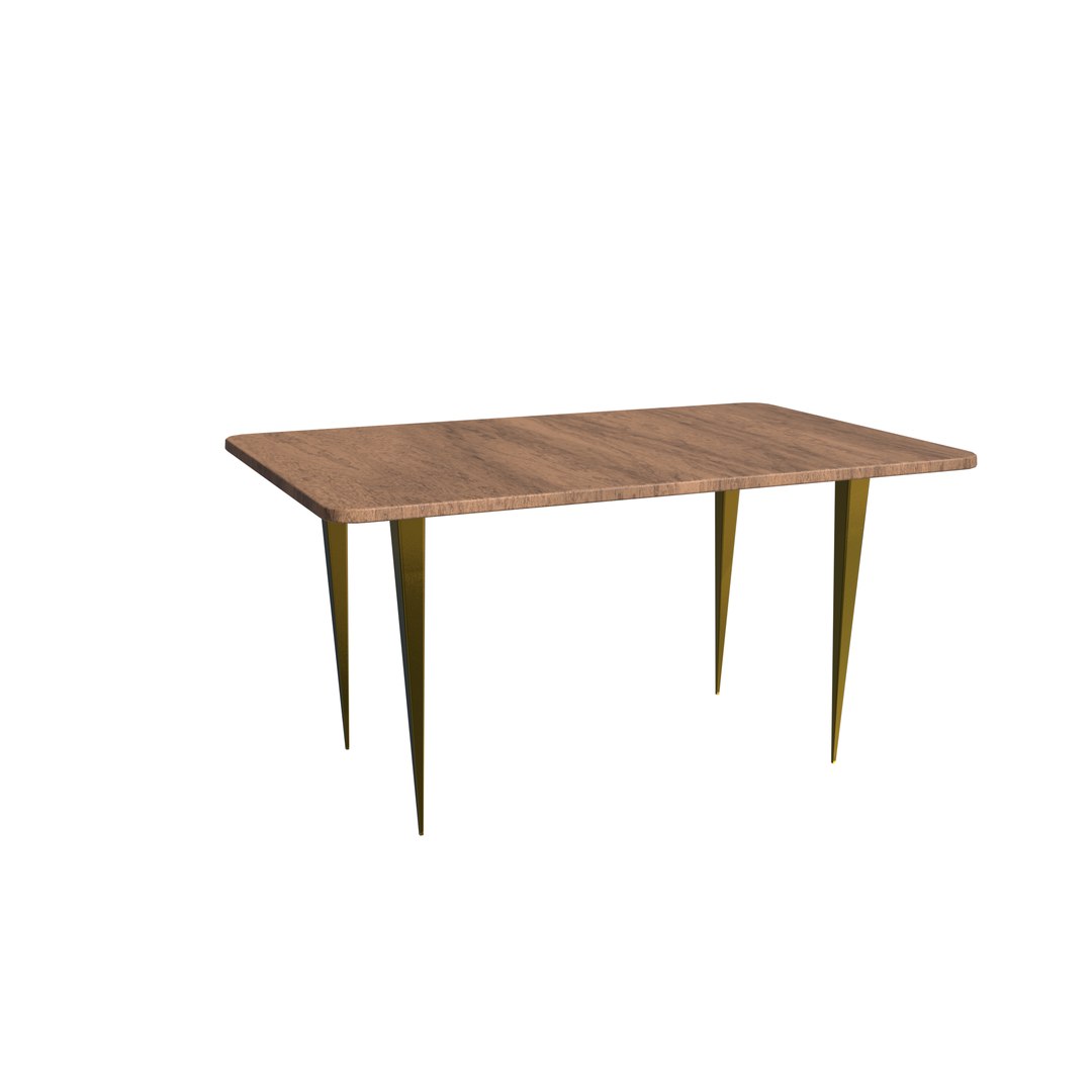 3D Mid-Century Wood Dining Table - TurboSquid 2207933