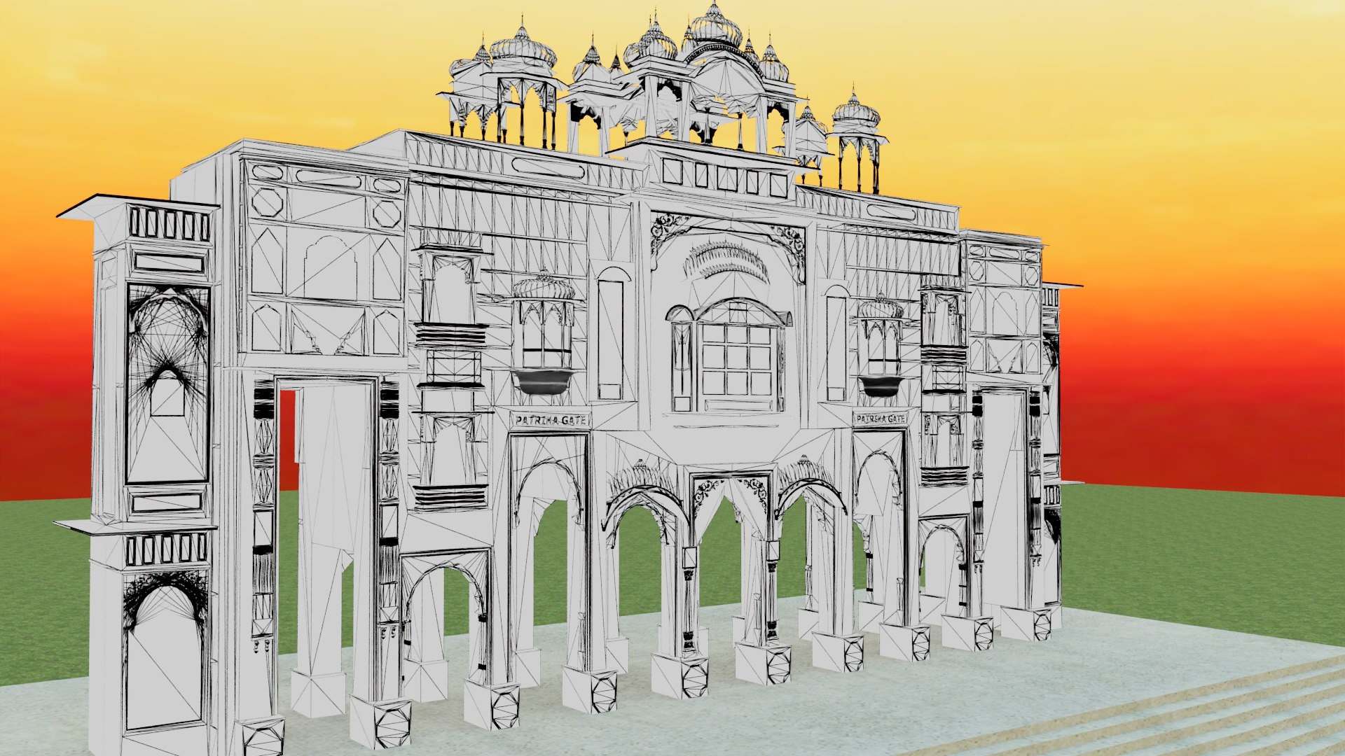 Patrika Gate Jaipur 3D Model Indian Monument 3D Model - TurboSquid 2462474