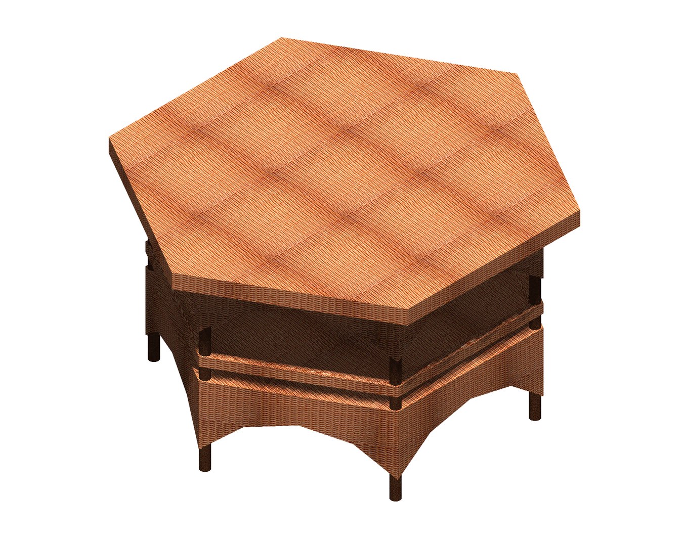 autocad coffee table wickerwork 3d model