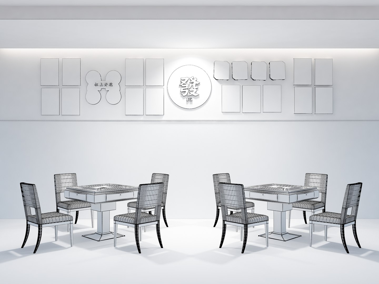 3D Model Retro Hong Kong Style Chess And Card Room Mahjong Hall Mahjong ...