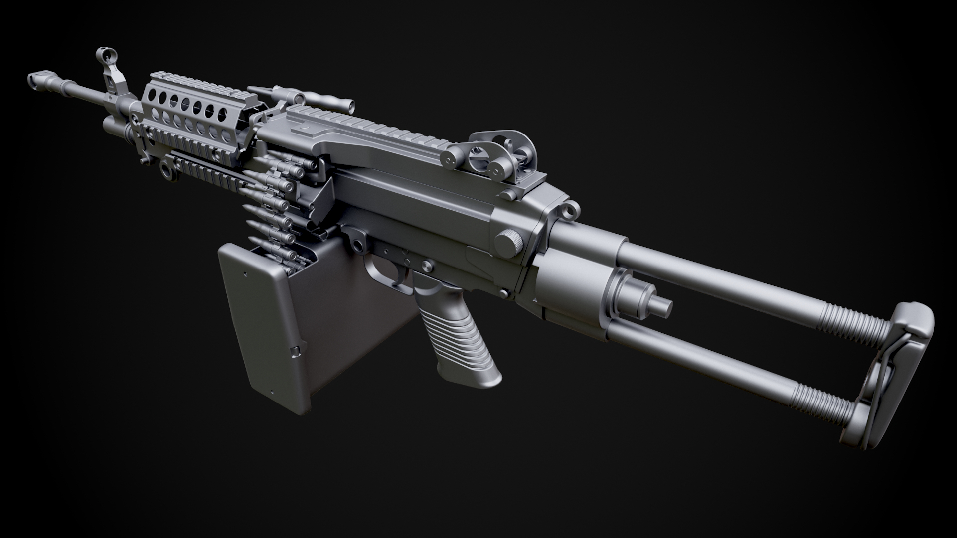 Machine gun custom model - TurboSquid 1679143