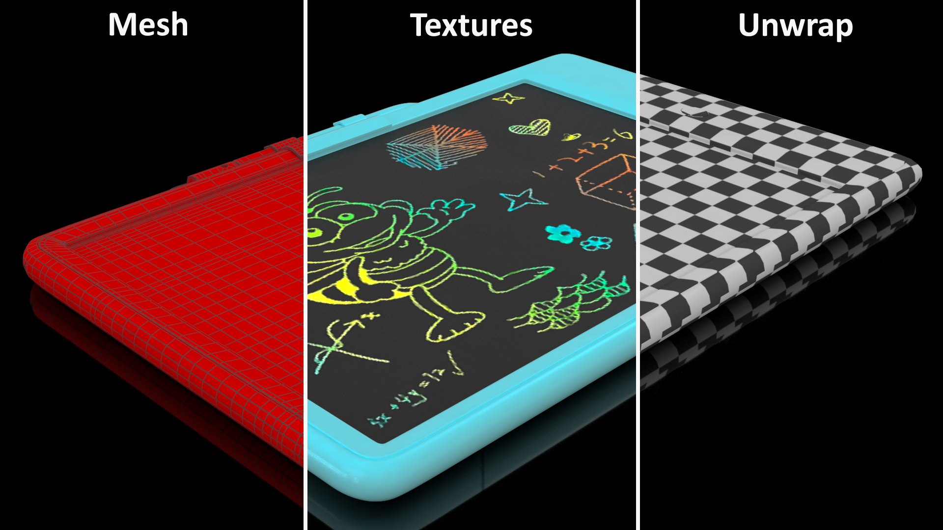 LCD Writing Tablet For Kids Blue 3D - TurboSquid 2028401