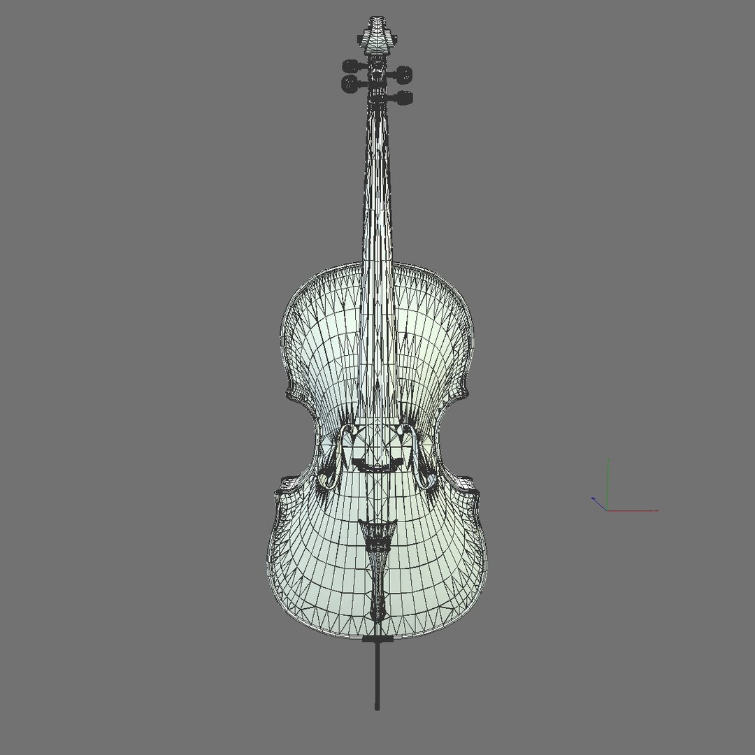 3d Glossy Cello Musical Instrument