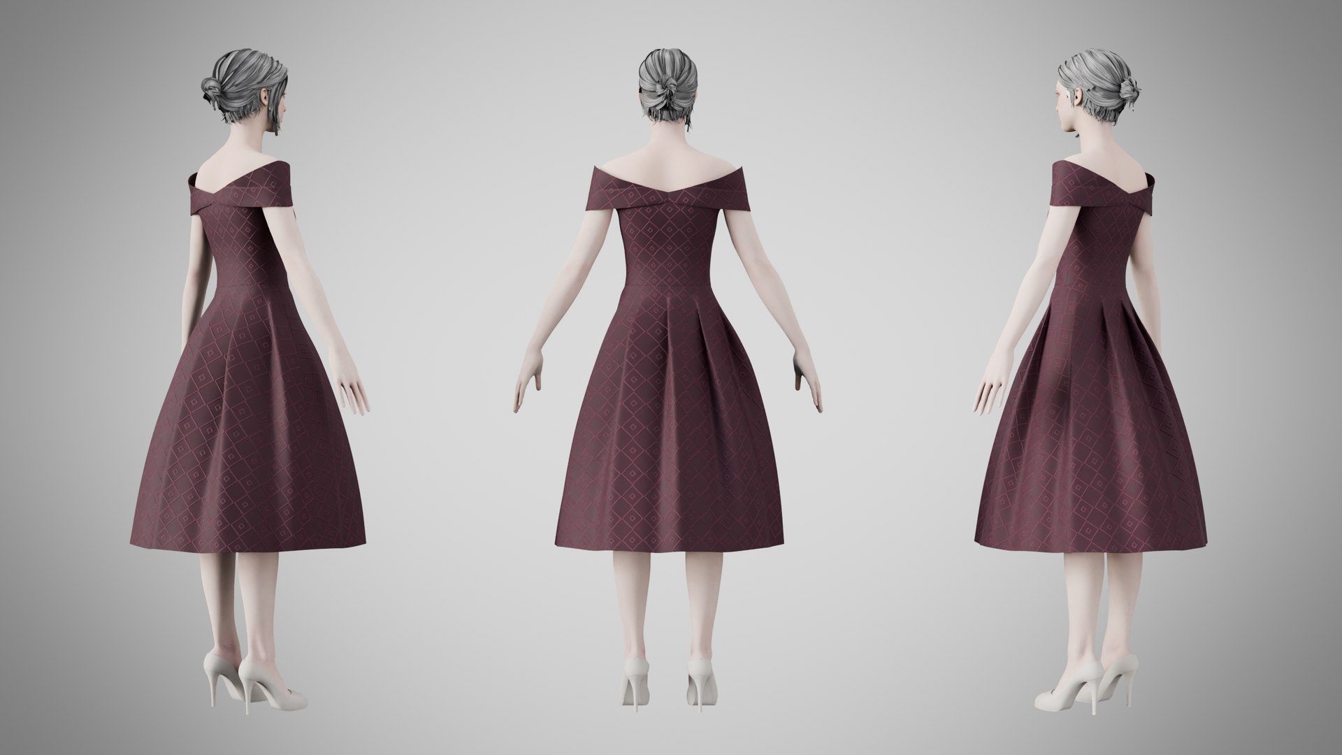 3D Model Dress 42 Dark Brown - TurboSquid 2522401