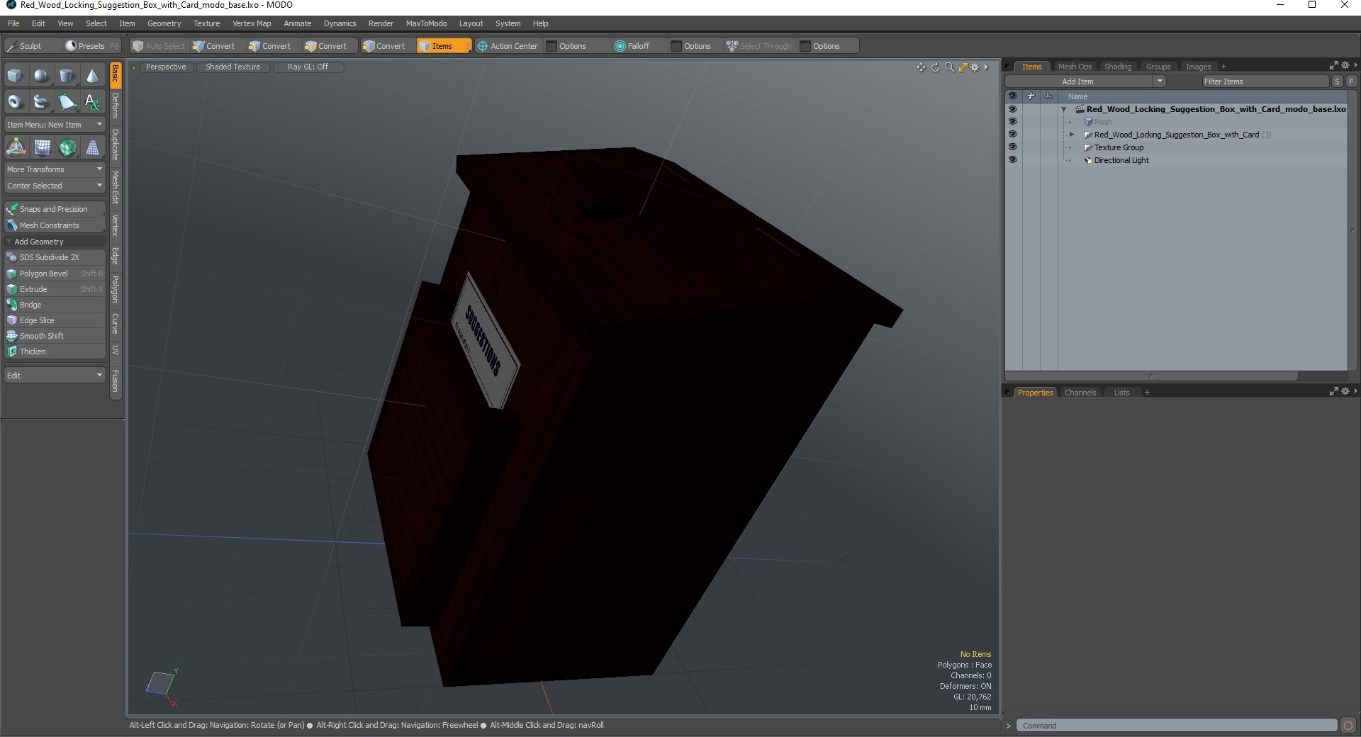 3D Red Wood Locking Suggestion Box With Card Model - TurboSquid 2209234