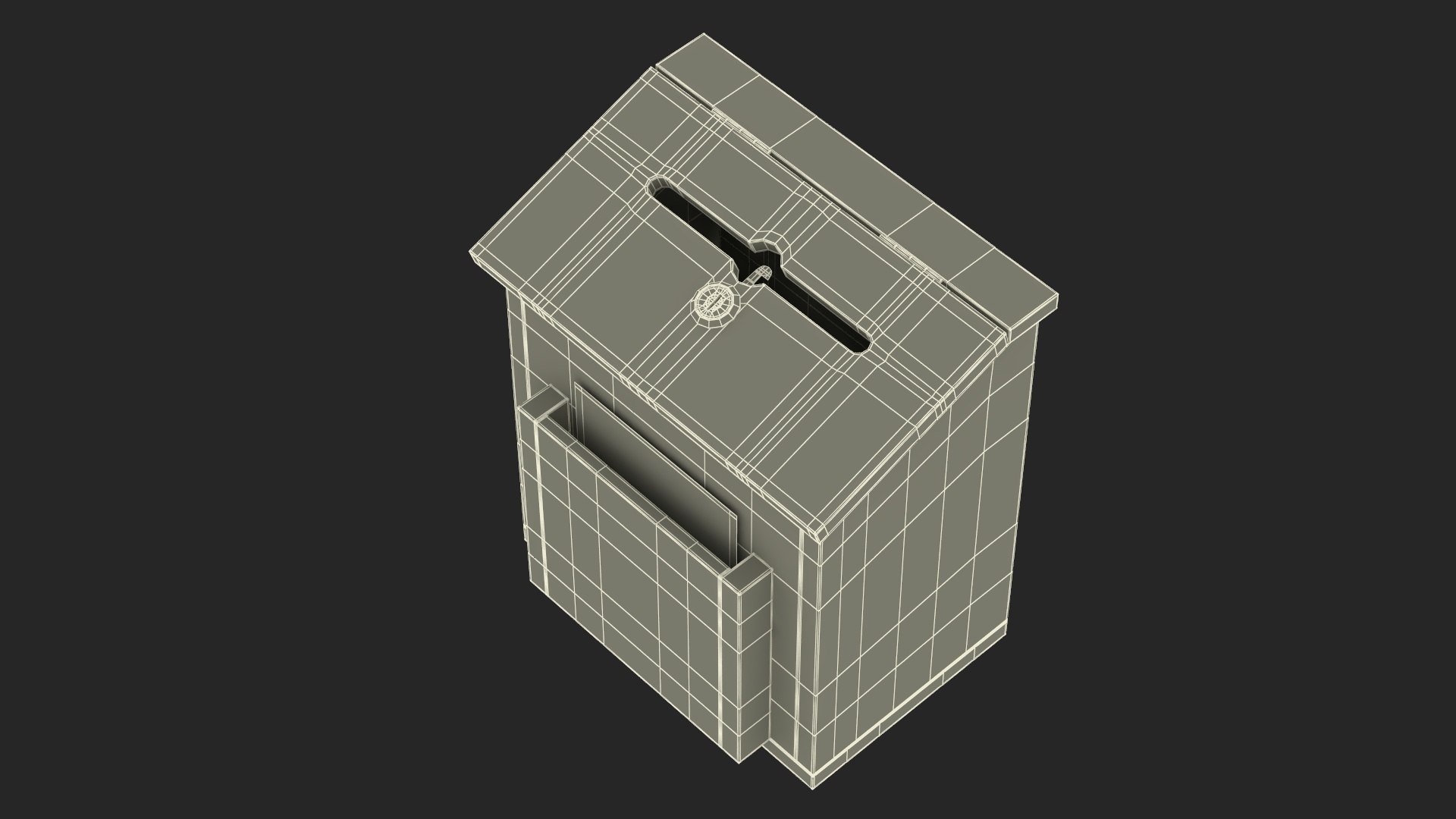 3D Red Wood Locking Suggestion Box With Card Model - TurboSquid 2209234