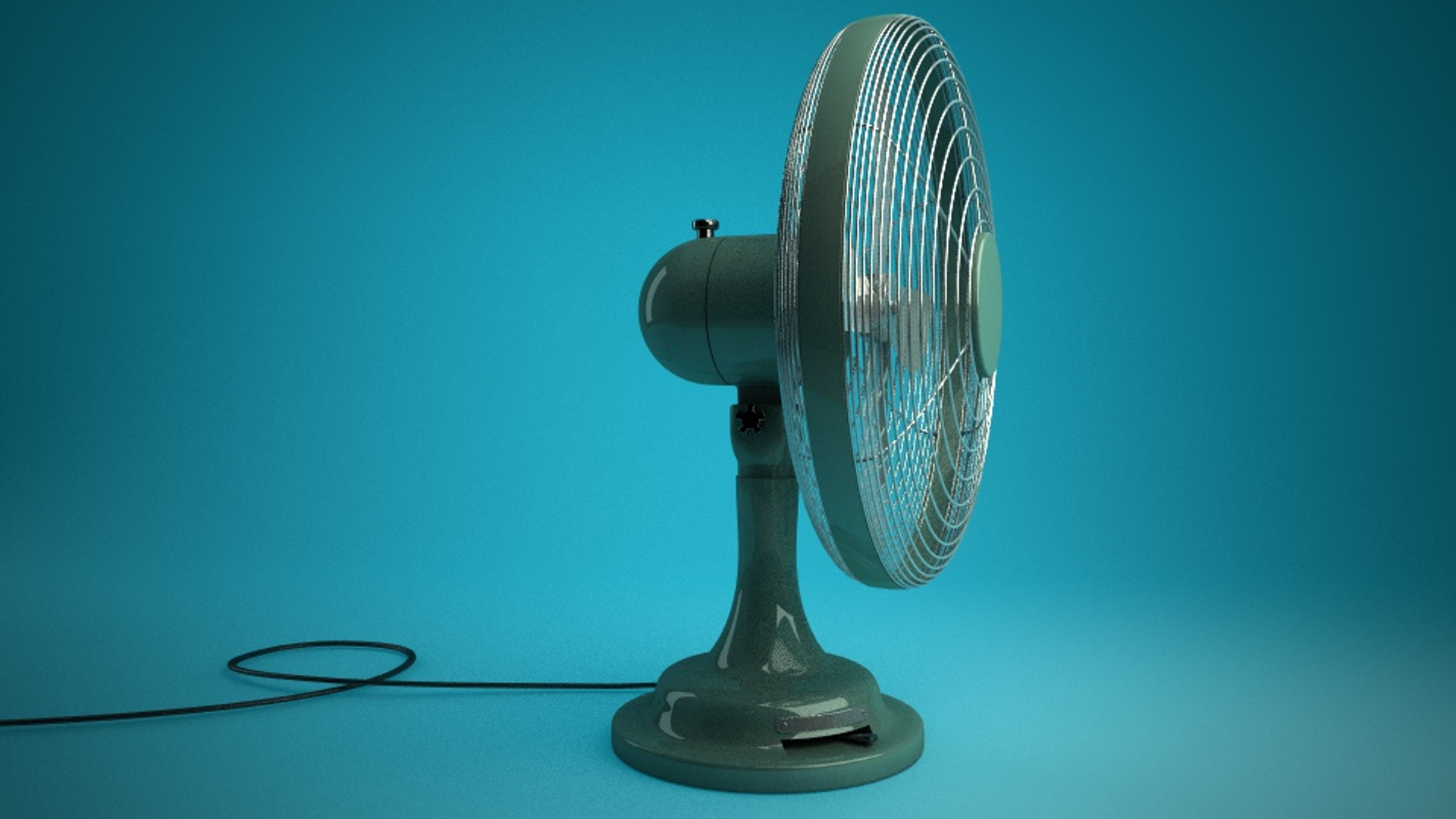 Retro Table Fan 3d Model