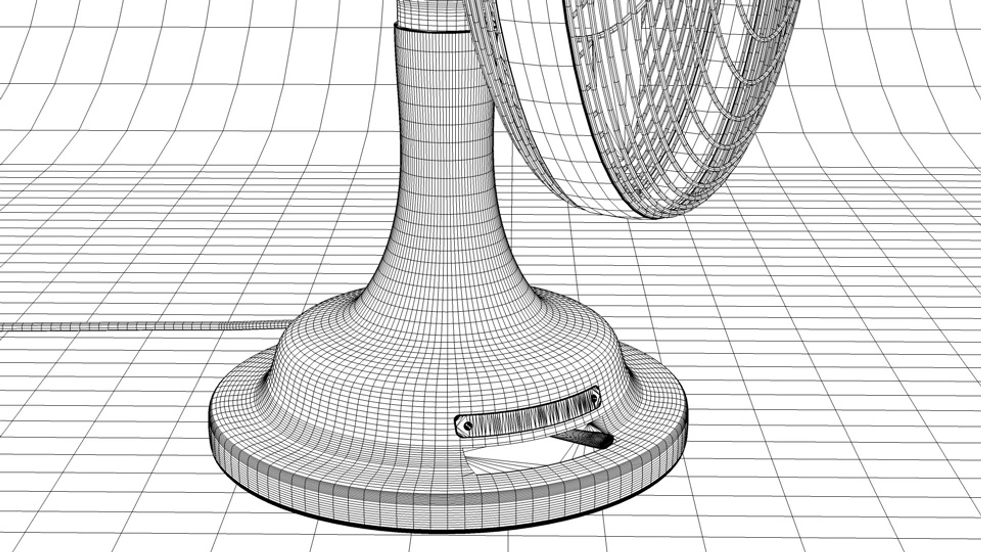 Retro Table Fan 3d Model