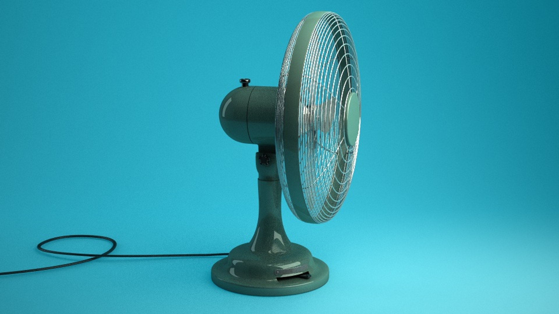 Retro Table Fan 3d Model