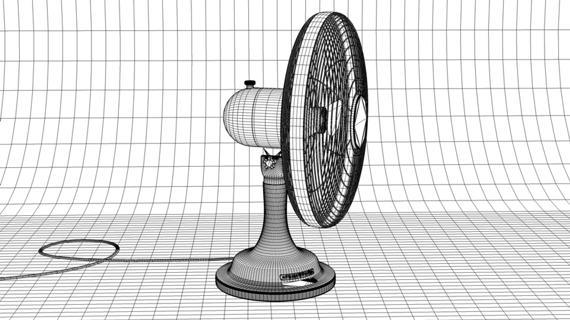 Retro Table Fan 3d Model