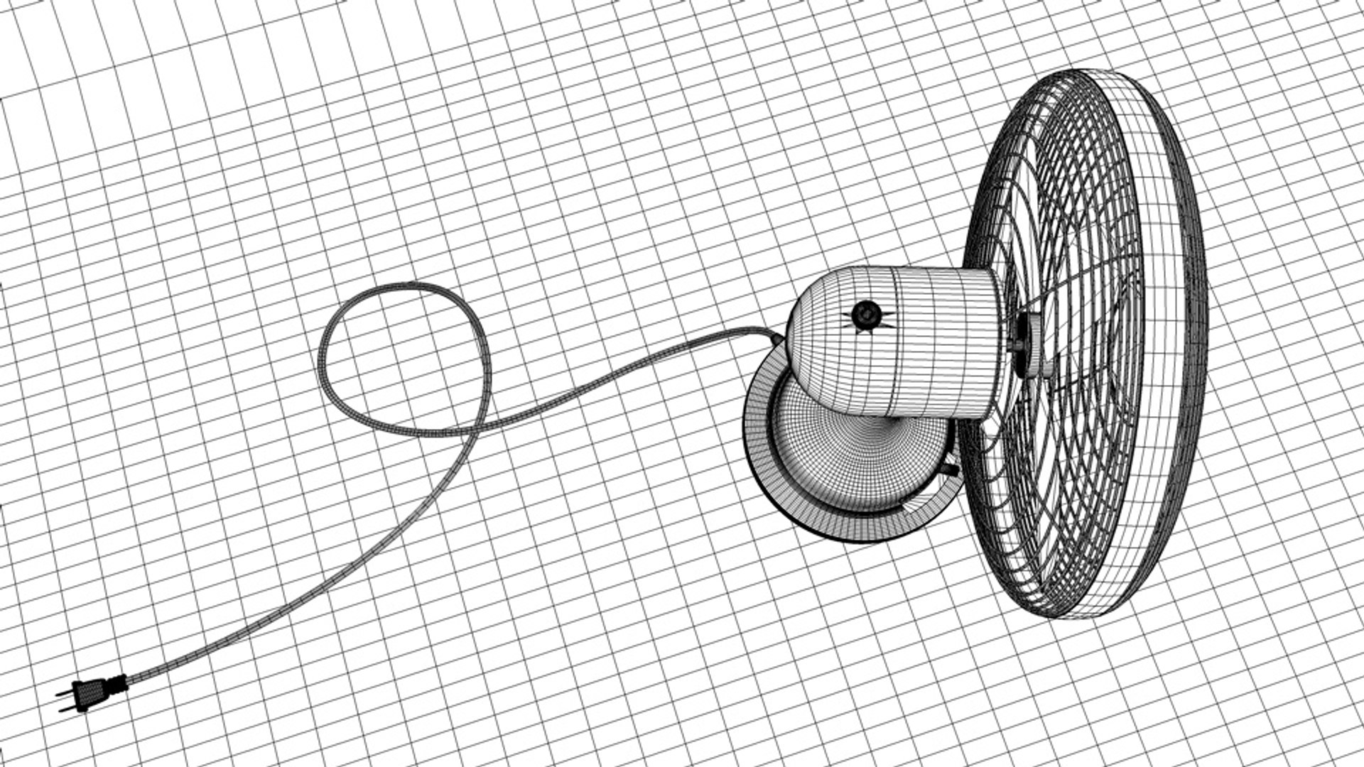 Retro Table Fan 3d Model