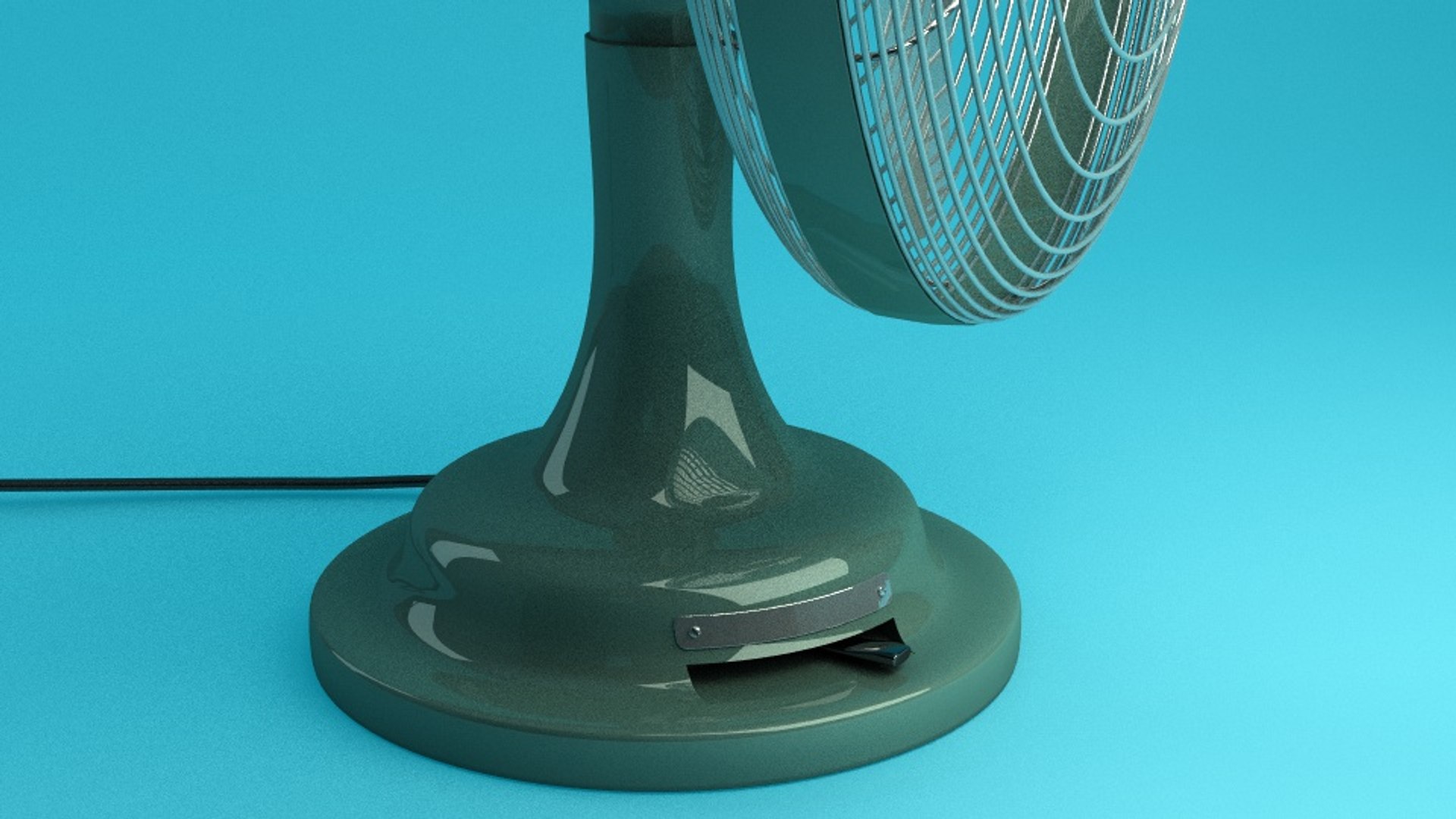 Retro Table Fan 3d Model