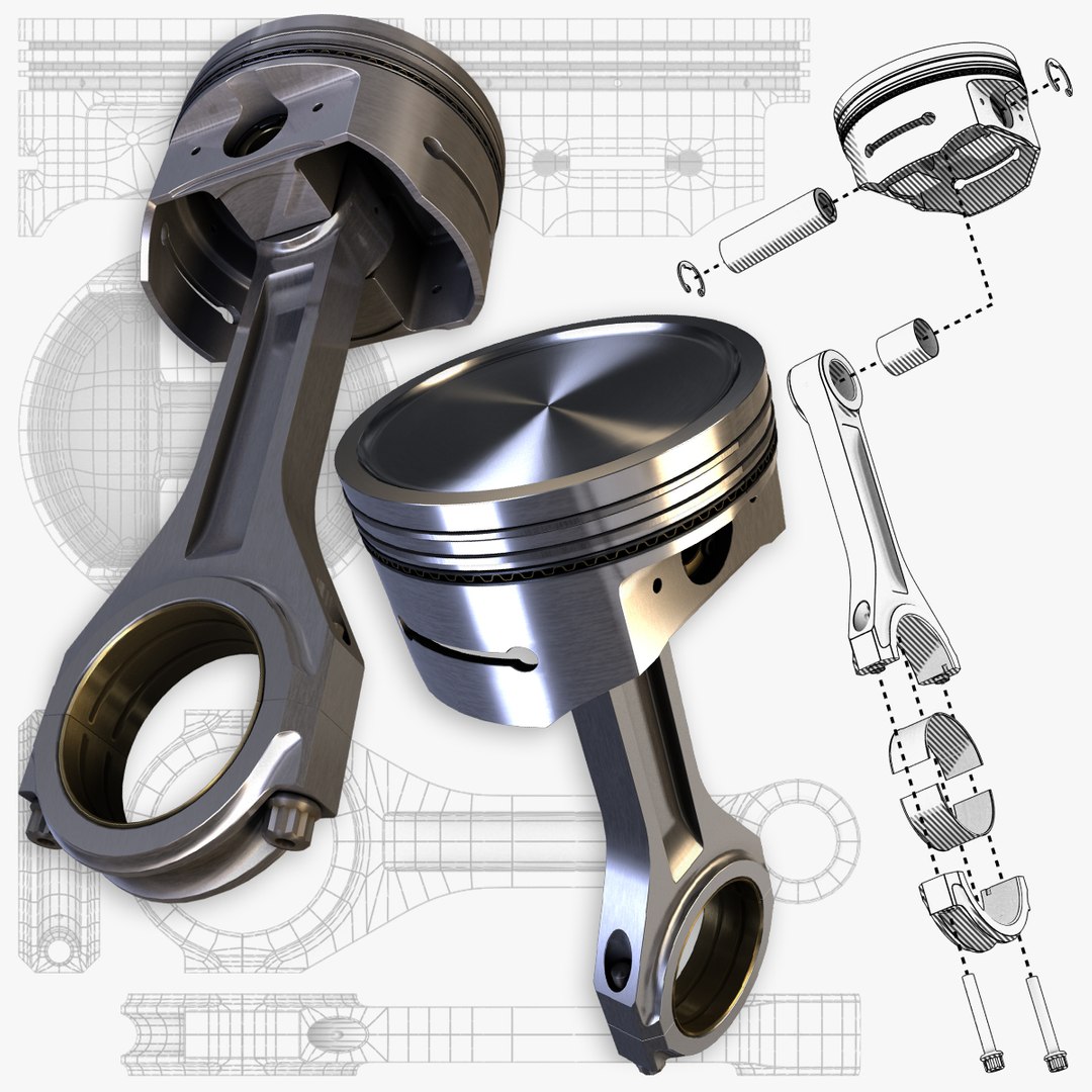3d Model Of Piston Assembly