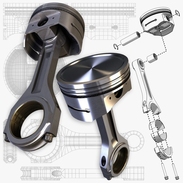 3d model of piston assembly