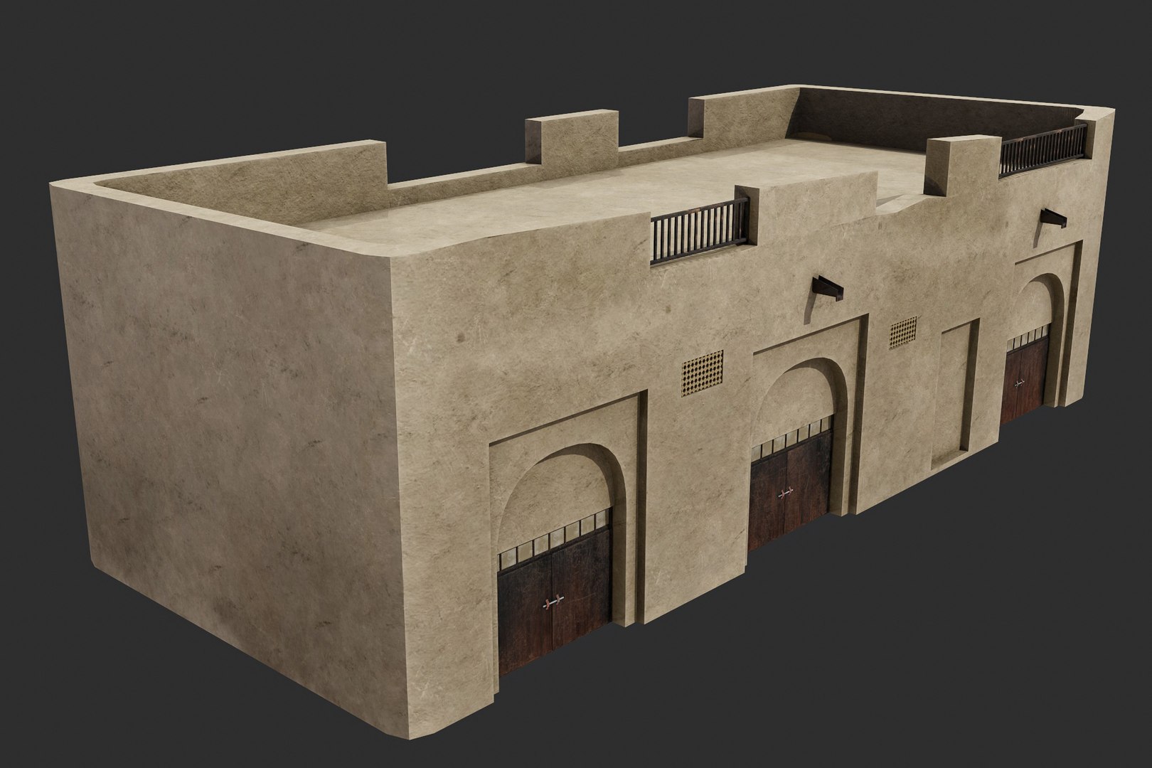 3 Lowpoly Arabian Middle East Building Model - TurboSquid 2068375
