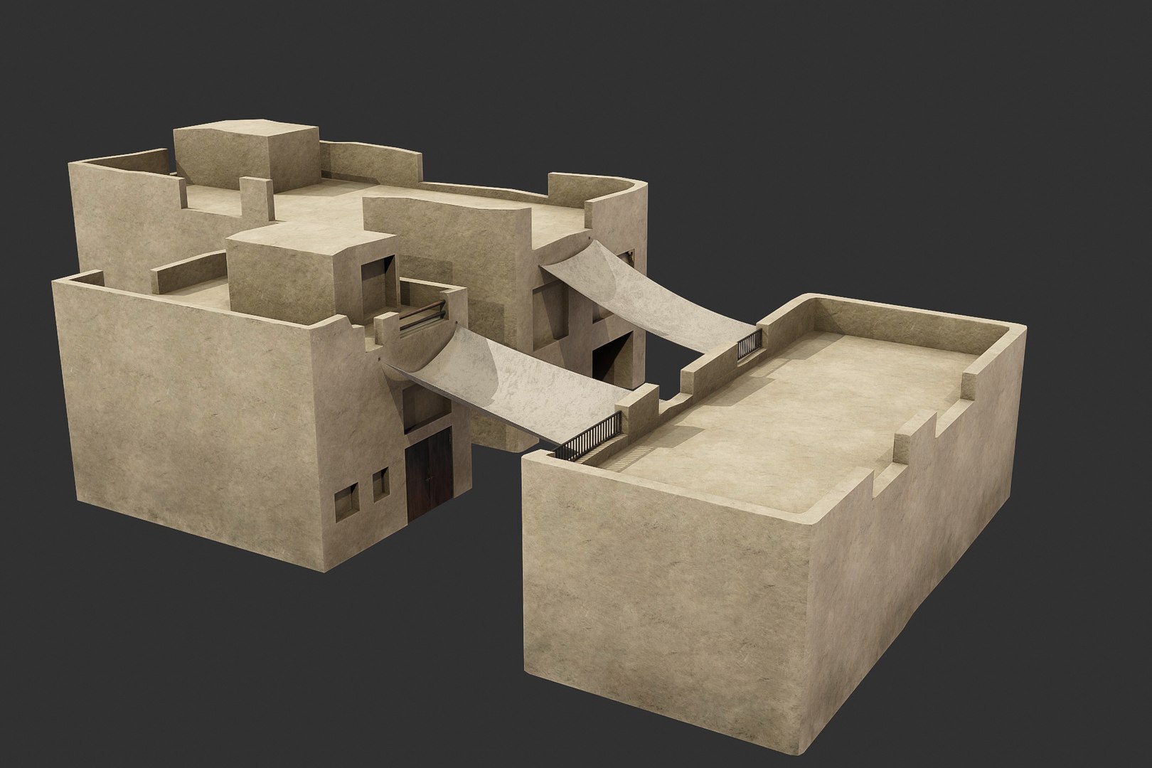 3 Lowpoly Arabian Middle East Building Model - TurboSquid 2068375
