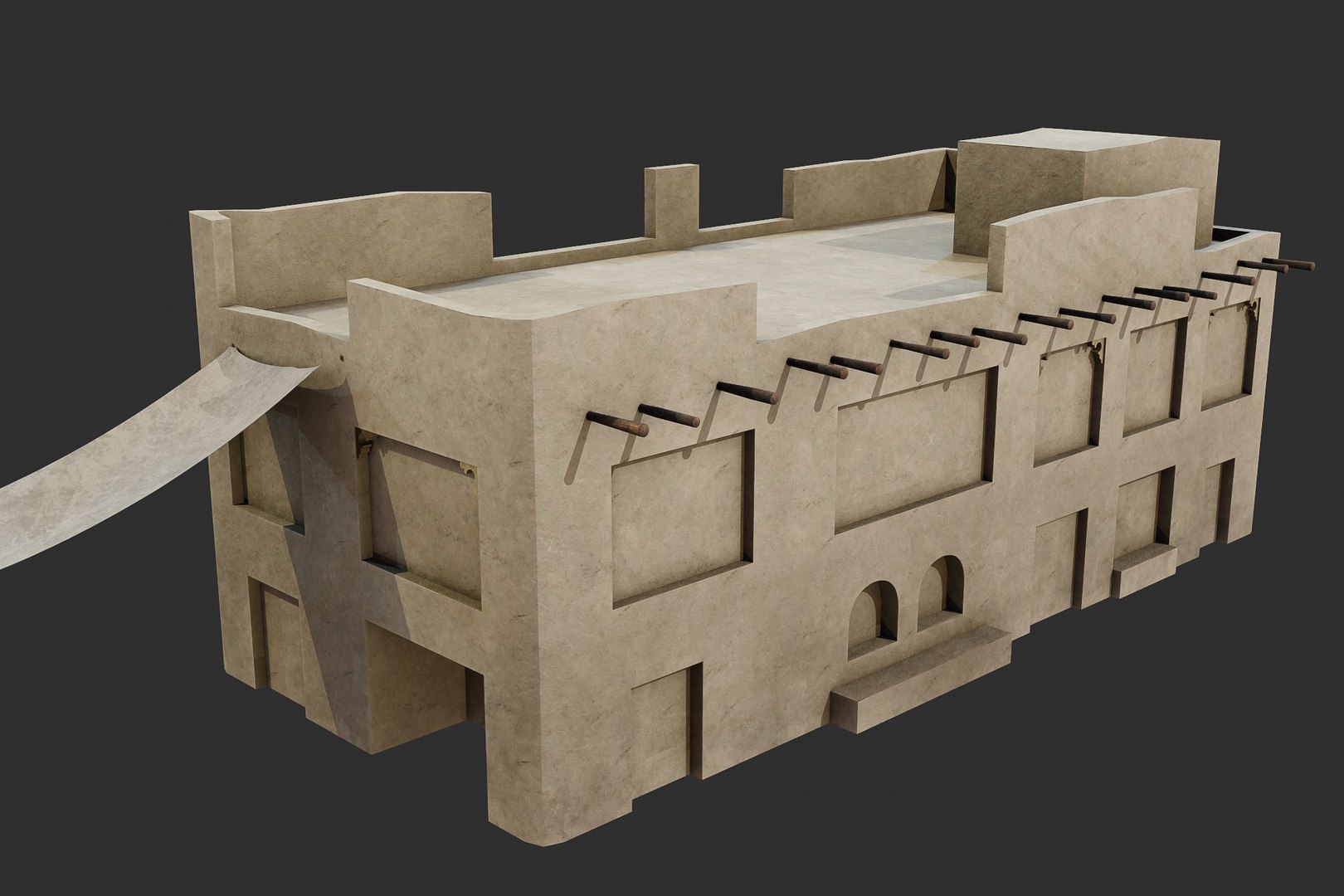 3 Lowpoly Arabian Middle East Building Model - TurboSquid 2068375