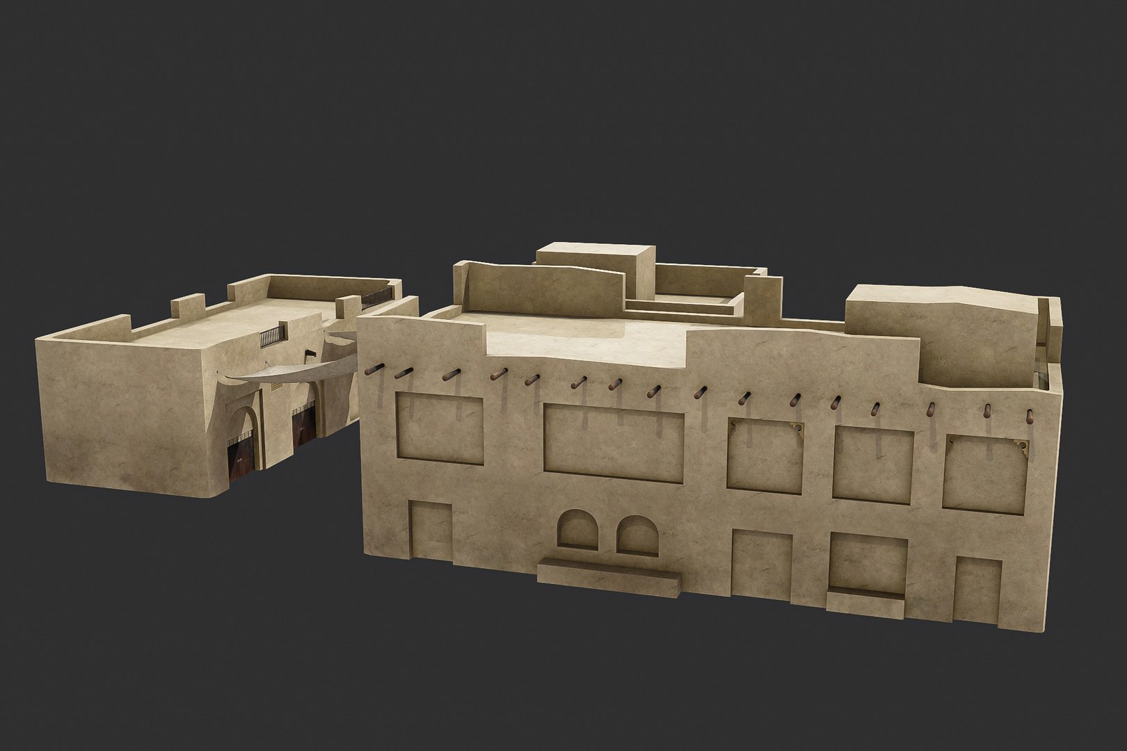 3 Lowpoly Arabian Middle East Building Model - TurboSquid 2068375