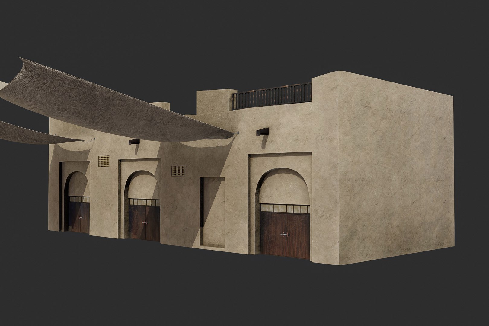 3 Lowpoly Arabian Middle East Building Model - TurboSquid 2068375