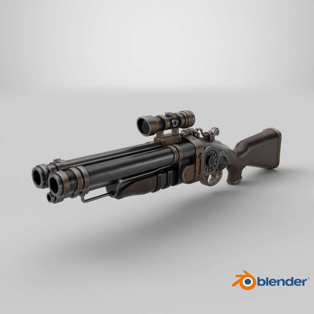 Steampunk Shotgun 3D Model With PBR Textures 3D - TurboSquid 2499388