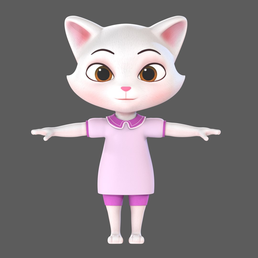 Cartoon Cat Model - TurboSquid 2309605