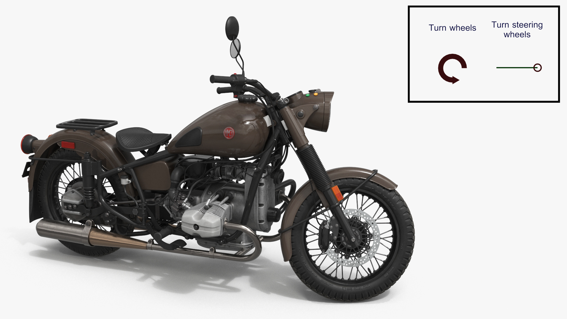 Brown Motorcycle Ural M70 Rigged 3D Model - TurboSquid 2405899