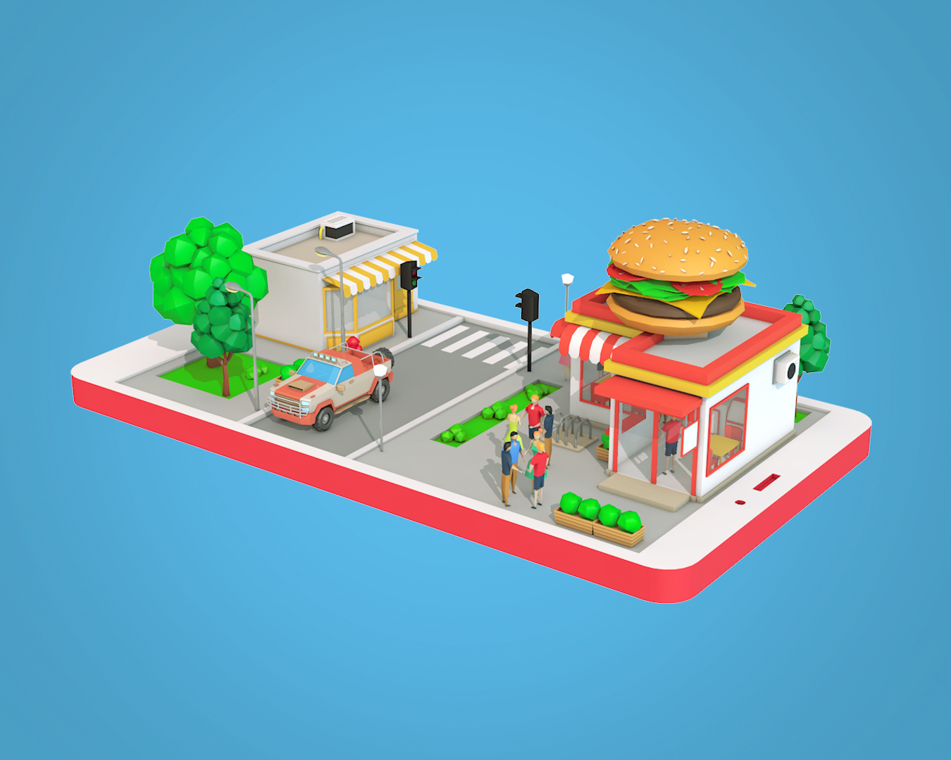 Buildings phone mobile 3D model - TurboSquid 1257156