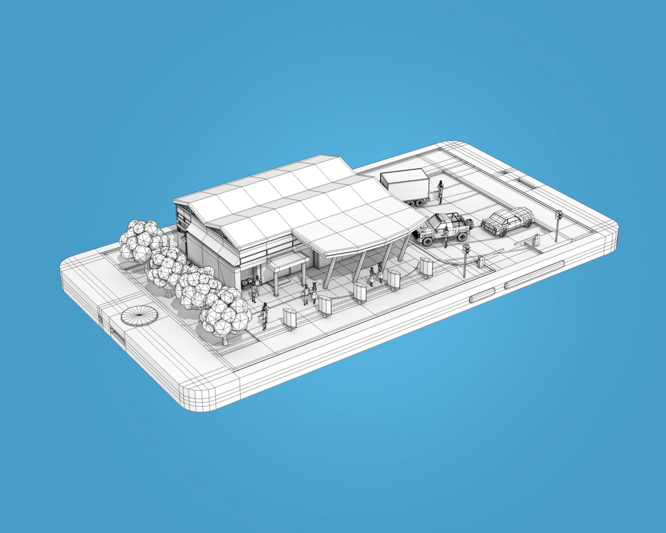Buildings Phone Mobile 3D Model - TurboSquid 1257156