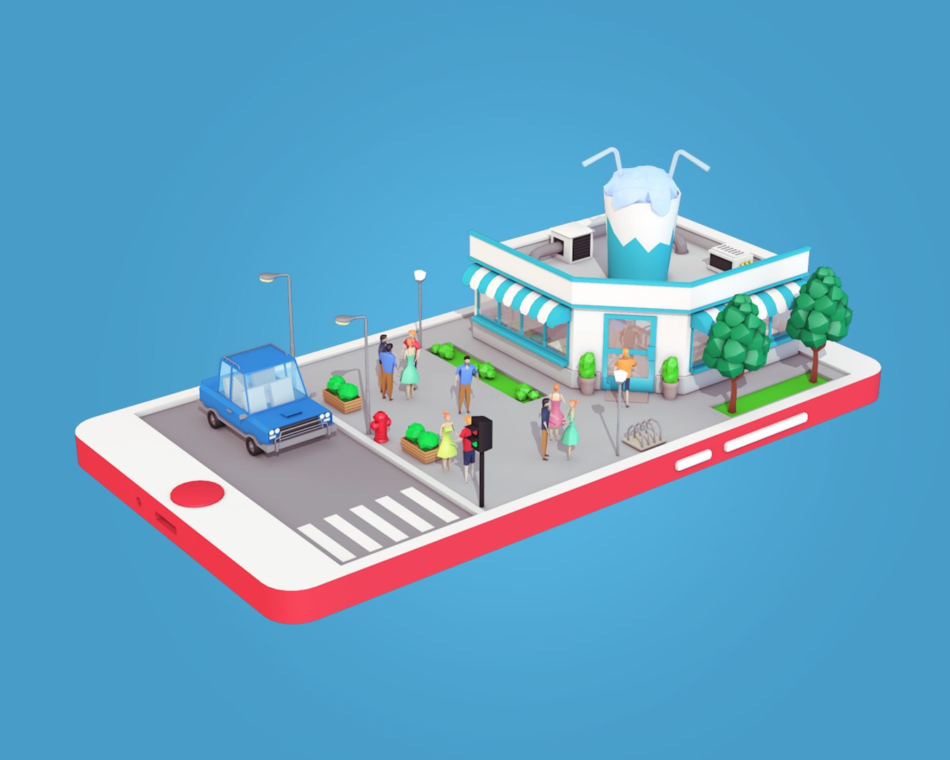 Buildings Phone Mobile 3D Model - TurboSquid 1257156