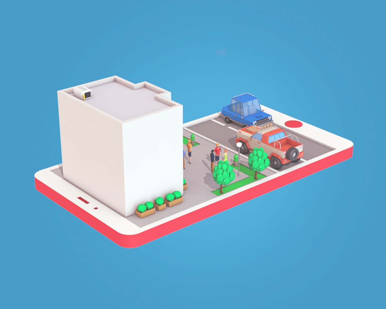 Buildings Phone Mobile 3D Model - TurboSquid 1257156