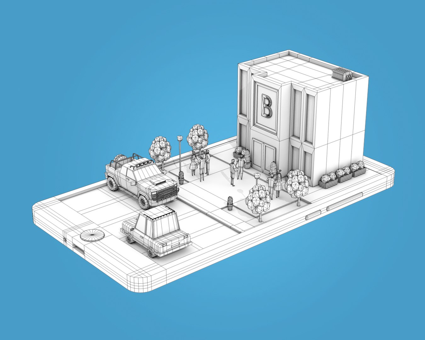 Buildings Phone Mobile 3D Model - TurboSquid 1257156