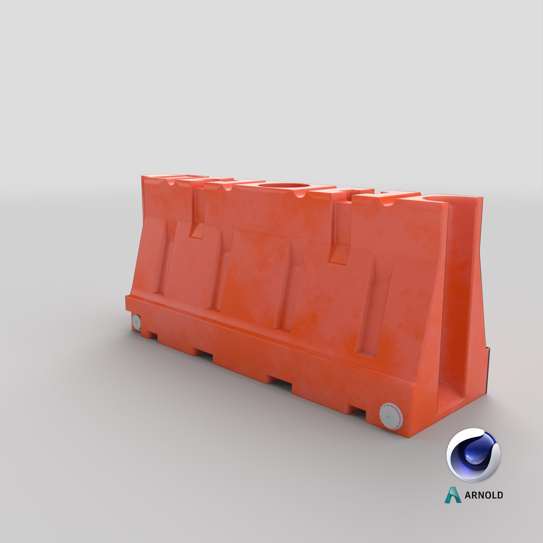 Safety Barrier Plastic 01 Clean and Dirty 3D model - TurboSquid 1862920