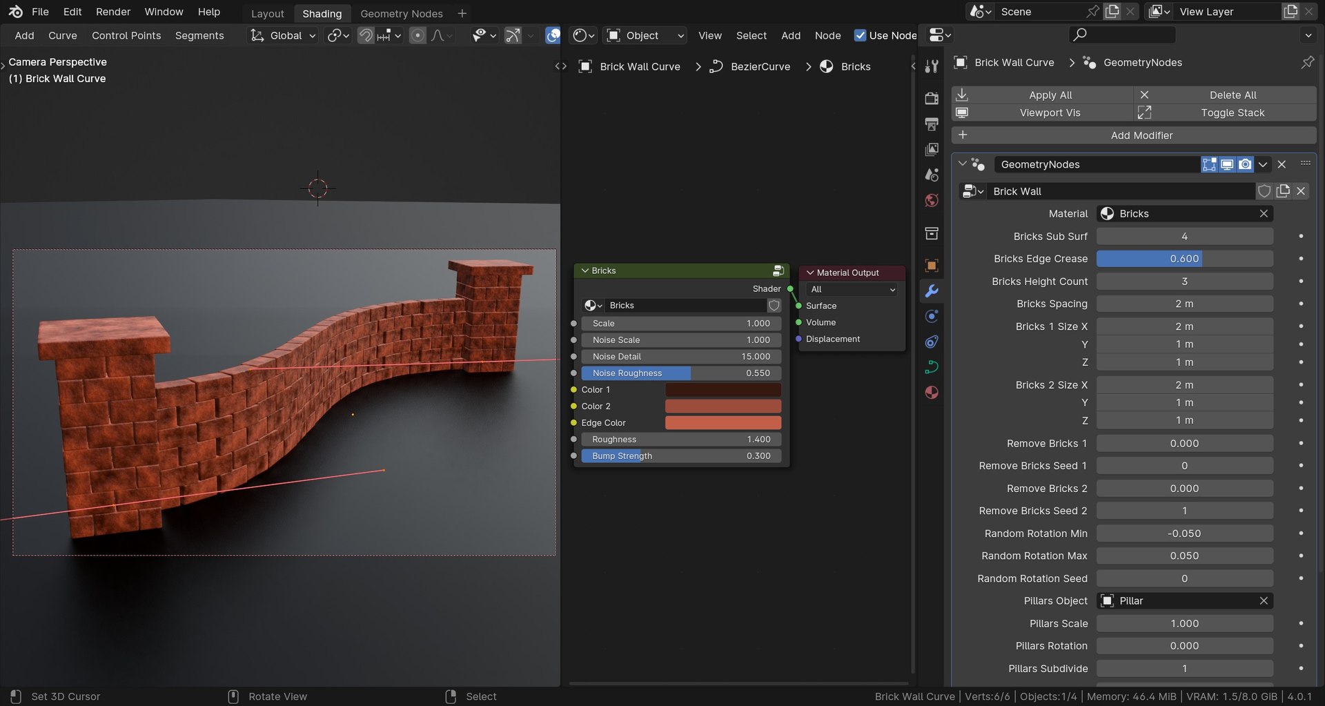 Customizable Brick Wall-Geometry Nodes-Blender model - TurboSquid 2161934