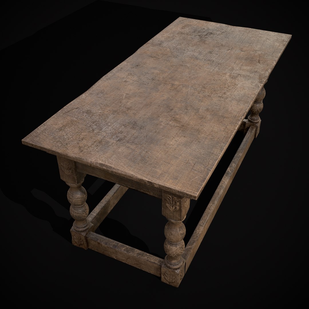 Renaissance Elegant Long Table 3D - TurboSquid 2103457