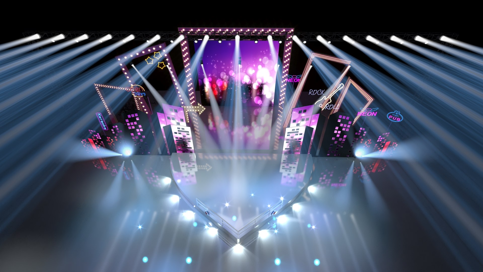 3D Virtual Stage Stage Truss Meeting Hall Wedding Show Concert V49 ...