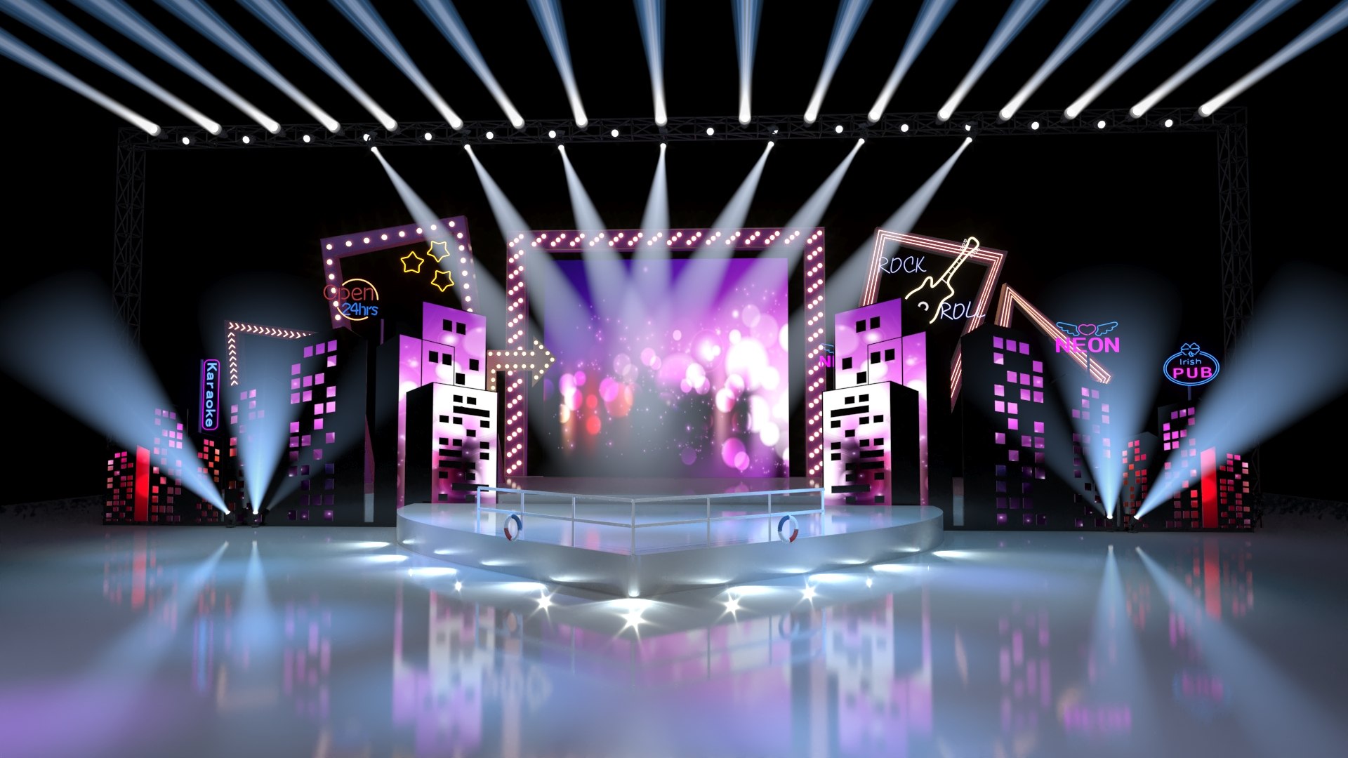 3D Virtual Stage Stage Truss Meeting Hall Wedding Show Concert V49 ...