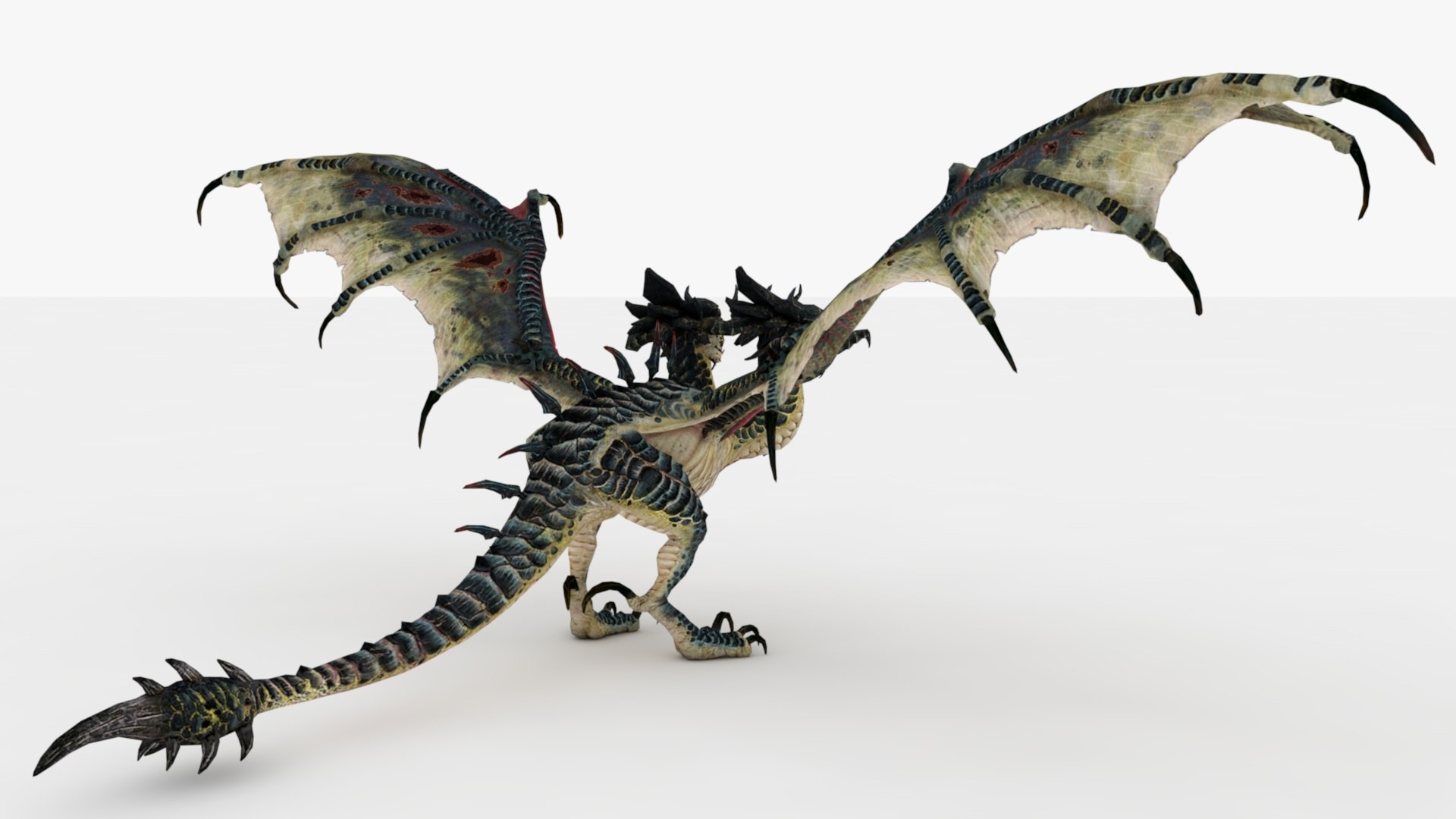 Two Head Dragon Wyvern Rigged And Animated Model - TurboSquid 2376459