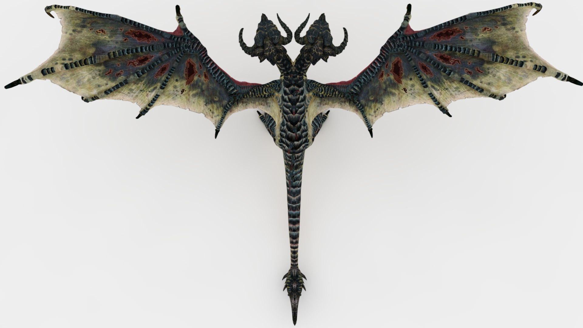 Two Head Dragon Wyvern Rigged And Animated Model - TurboSquid 2376459