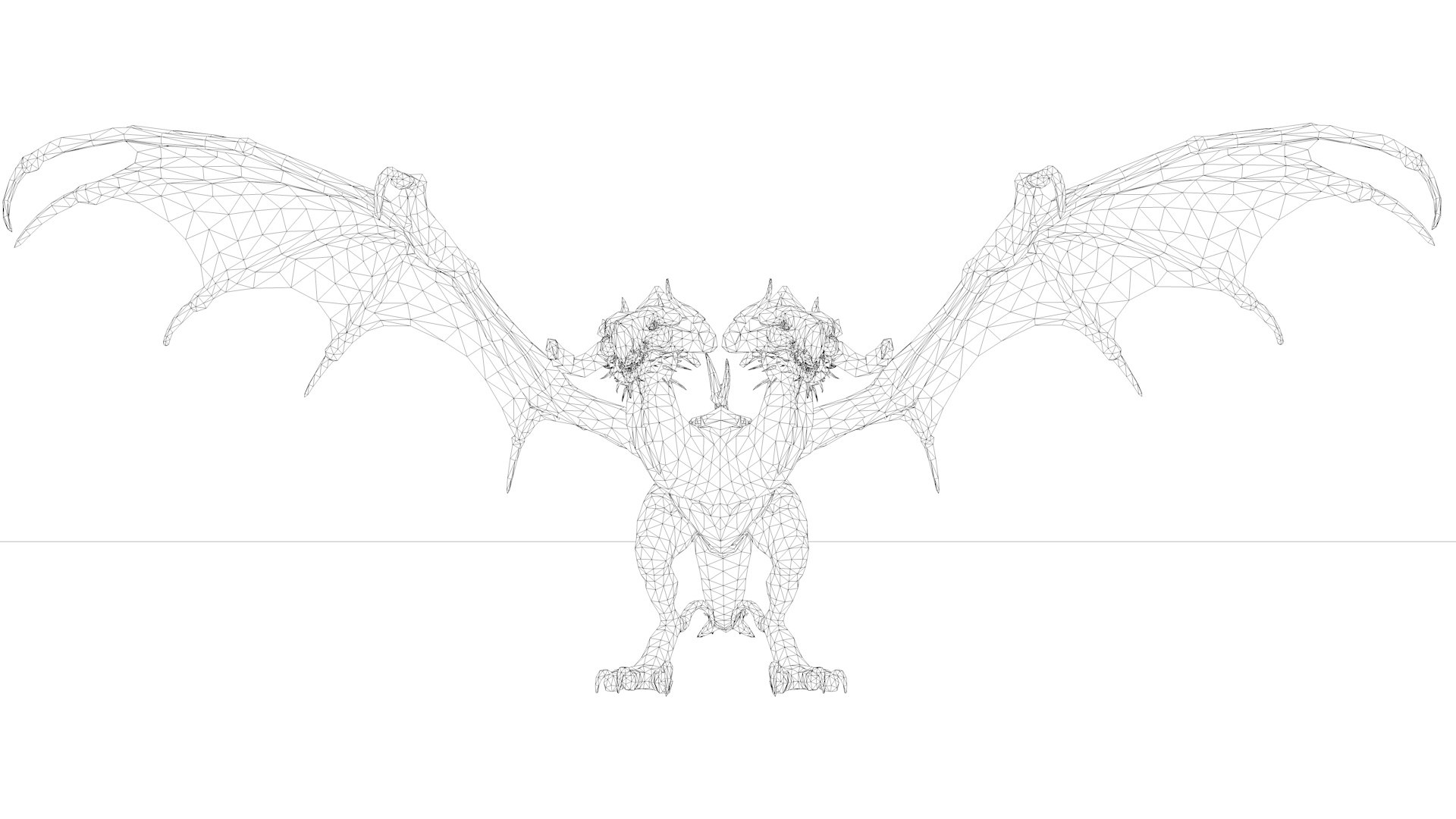 Two Head Dragon Wyvern Rigged And Animated Model - TurboSquid 2376459
