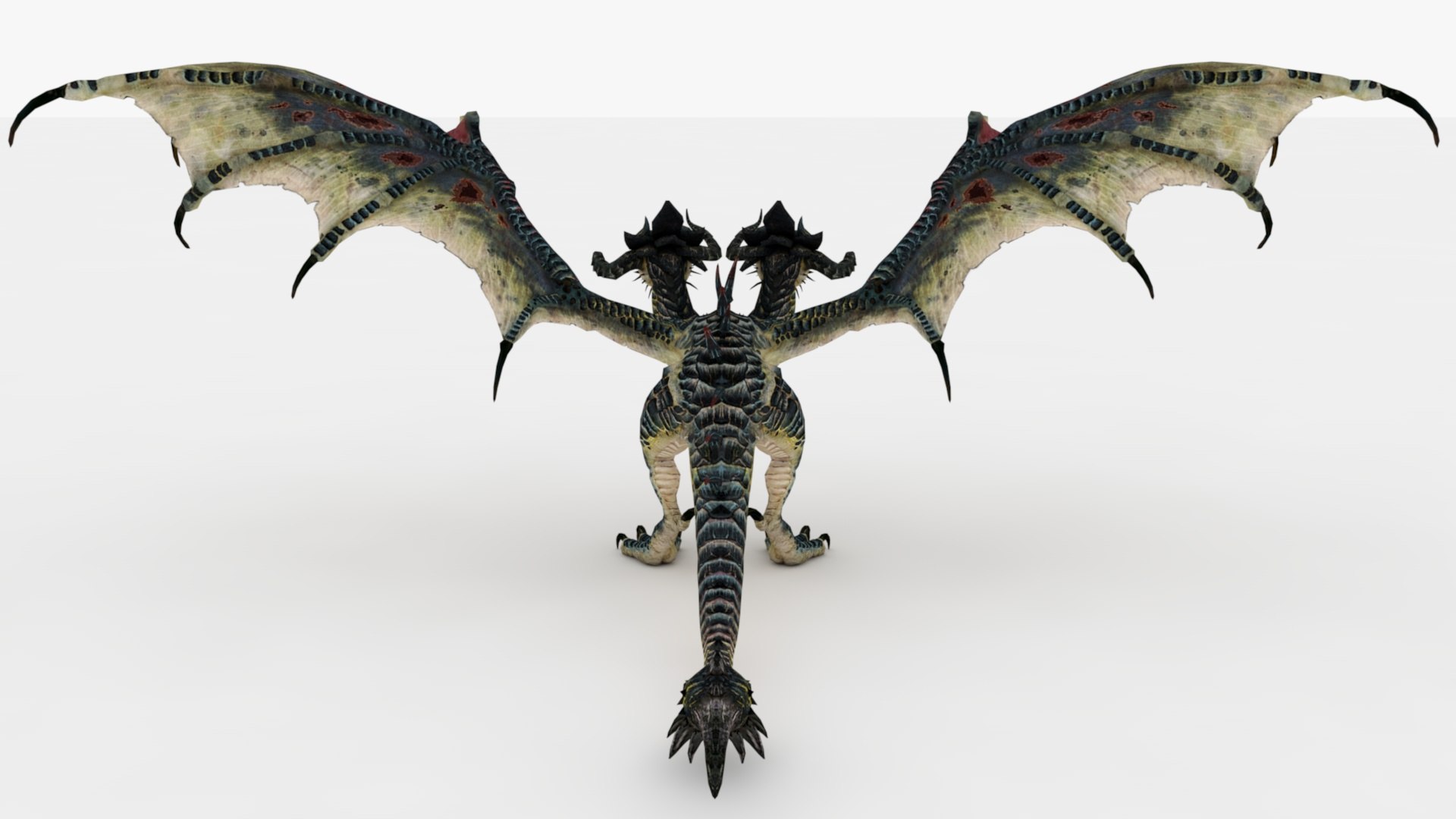 Two Head Dragon Wyvern Rigged And Animated Model - TurboSquid 2376459