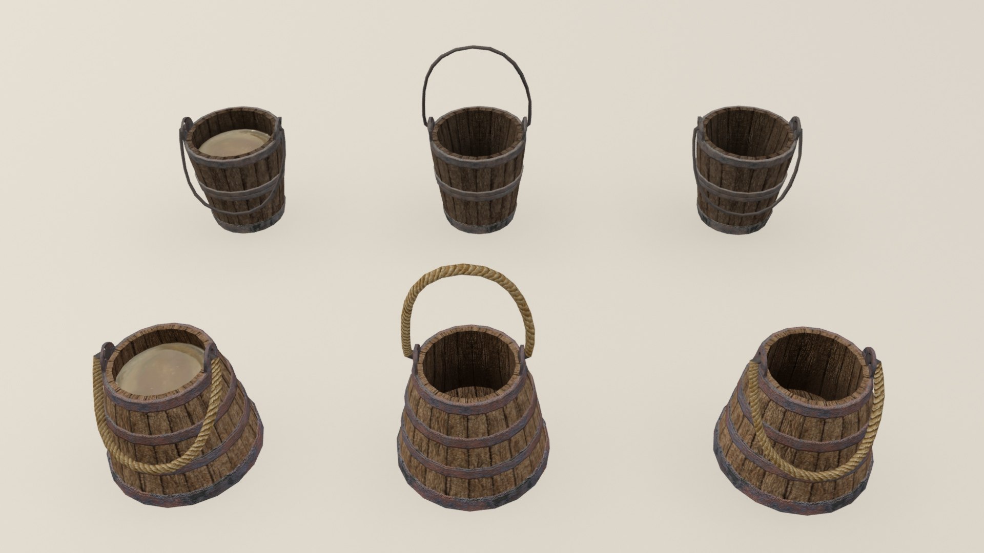 3D Medieval Fantasy Pirate Containers Buckets Mugs Collection ...