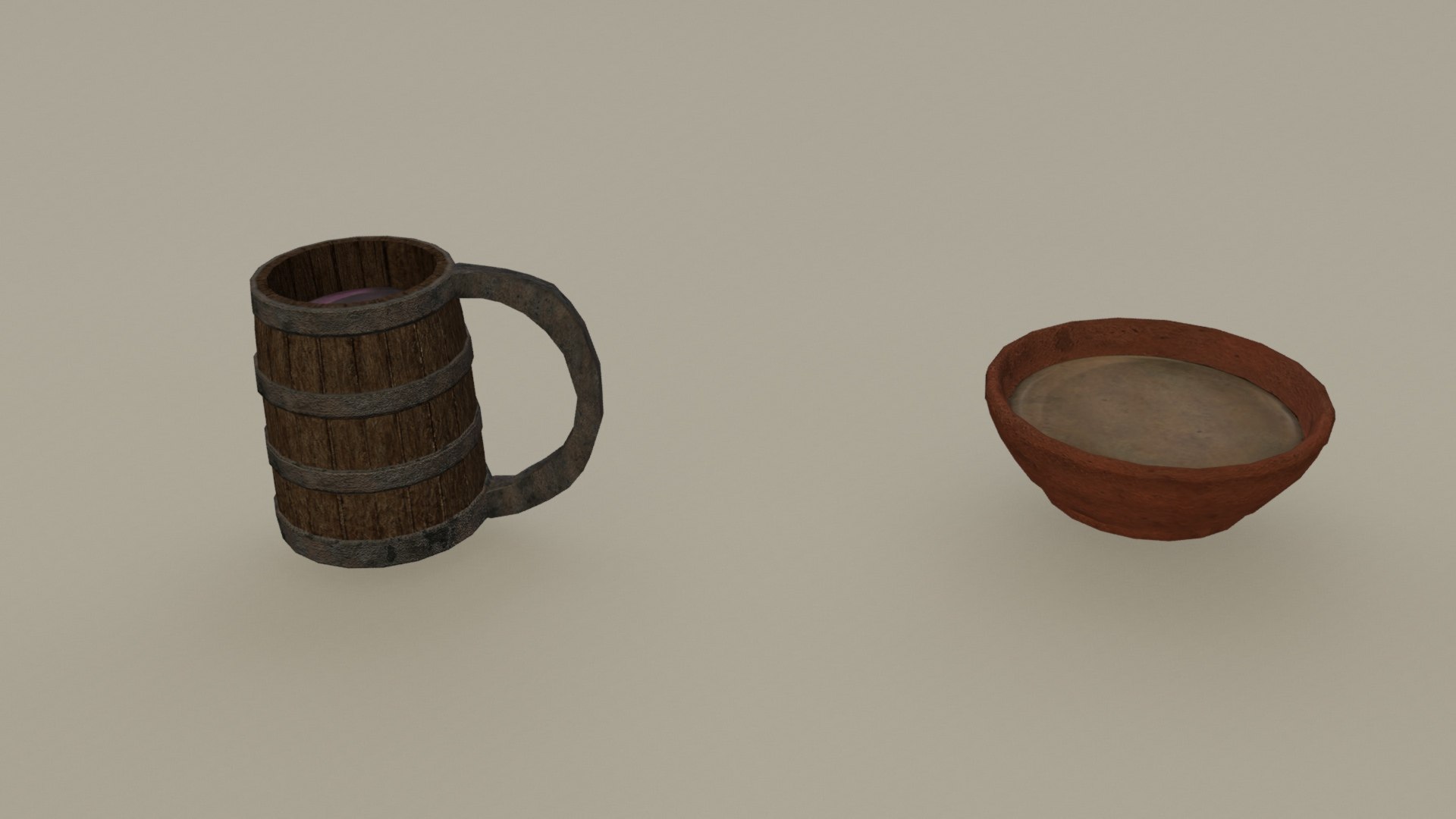 3D Medieval Fantasy Pirate Containers Buckets Mugs Collection ...